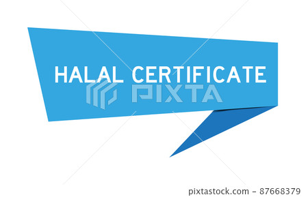 Blue color speech banner with word HALAL... - Stock Illustration ...