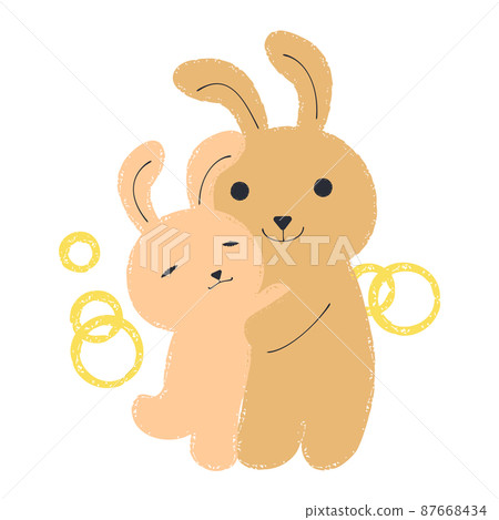Rabbit parent and child illustration - Stock Illustration [87668434 ...