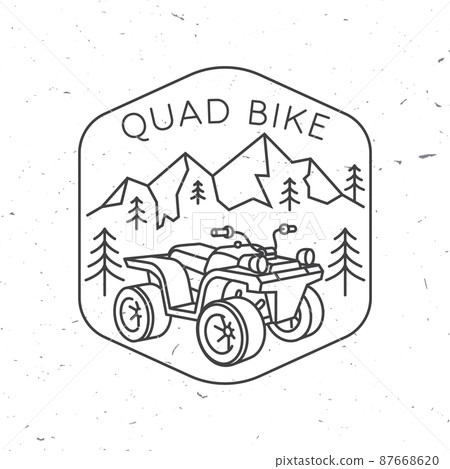 Quad bike club. Summer camp. Vector... - Stock Illustration [87668620 ...