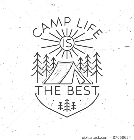 Camp life is the best. Vector illustration... - Stock Illustration ...