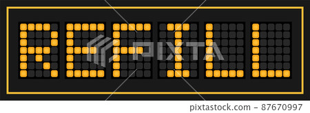 Orange color led in word refill on black... - Stock Illustration ...