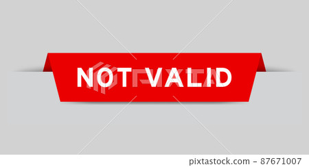 Red color inserted label with word not valid on... - Stock Illustration ...