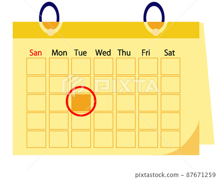 Calendar red circle check Scheduled... - Stock Illustration [87671259 ...