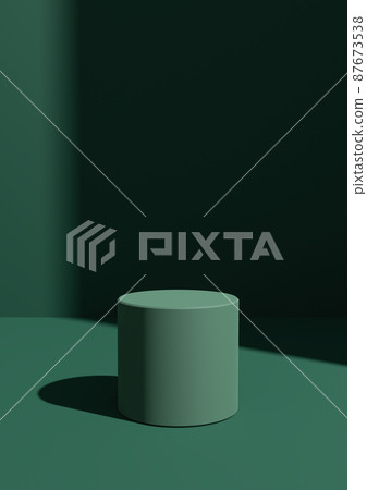 Simple, Minimal 3D Render Bright Green... - Stock Illustration ...