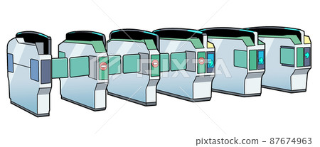 Illustration of automatic ticket gates at... - Stock Illustration ...
