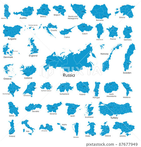 Doodle freehand drawing of countries of Europe. - Stock Illustration ...