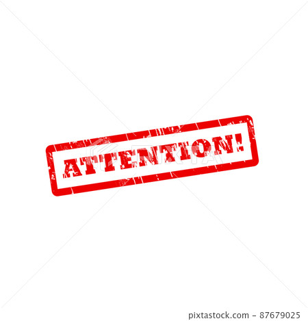 ATTENTION grunge vector stamp with scratches - Stock Illustration ...