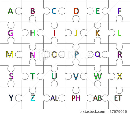 Alphabet puzzle. Vector. - Stock Illustration [87679036] - PIXTA