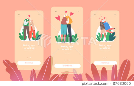 Dating Application for Retired Mobile App Page... - Stock Illustration ...