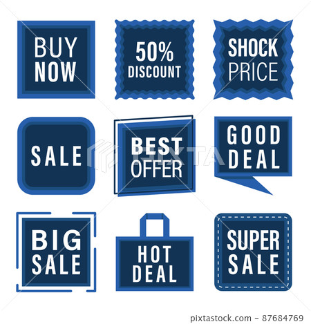 Set of square sale tags, promotion sign labels,... - Stock Illustration ...