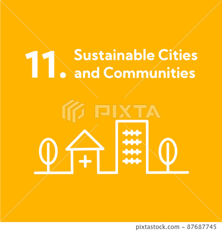 SDGs 11. Icon for community development that... - Stock Illustration ...