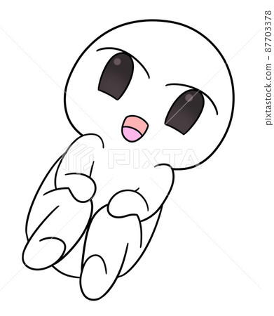 A character crouching down and looking at... - Stock Illustration ...