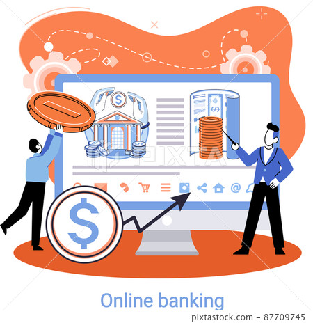 Online banking platform, remote bank service,... - Stock Illustration ...