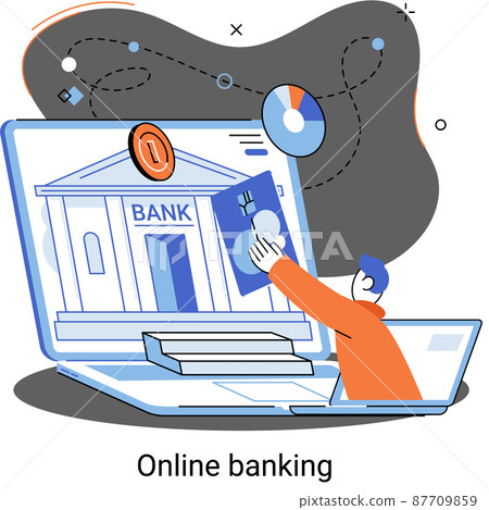 Online banking platform, remote bank service,... - Stock Illustration ...