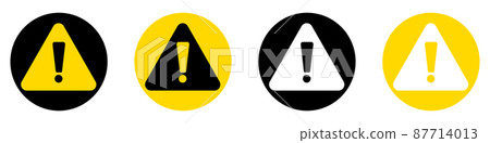 Set of round warning signs - Stock Illustration [87714013] - PIXTA