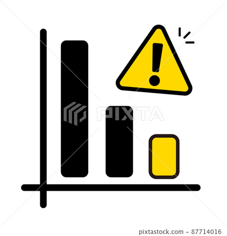 Warning signs and bar charts. Bankruptcy crisis. - Stock Illustration ...