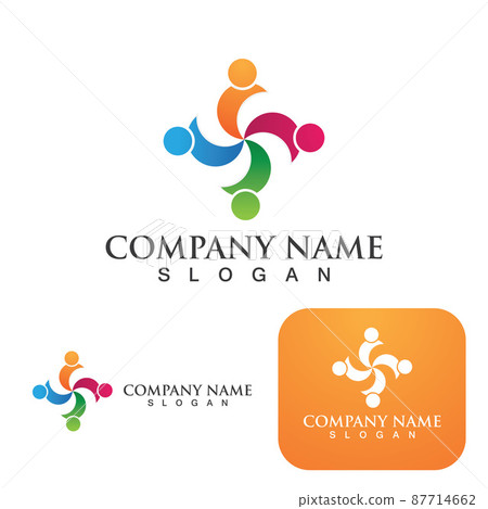 Community group logo, network and social icon - Stock Illustration ...