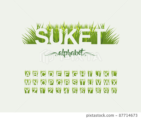 Green Grass Typeface Letter - Stock Illustration [87714673] - PIXTA