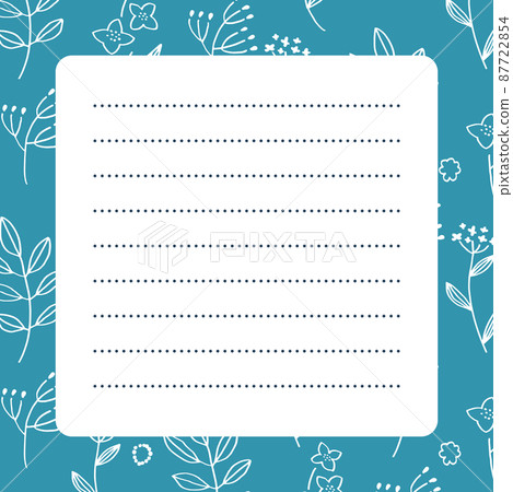 Blue plant simple letter frame - Stock Illustration [87722854] - PIXTA