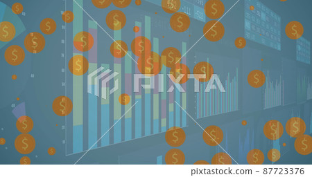 Image of data processing over dollar symbols - Stock Illustration ...