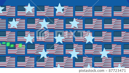 Image of statistics processing over flags of... - Stock Illustration ...