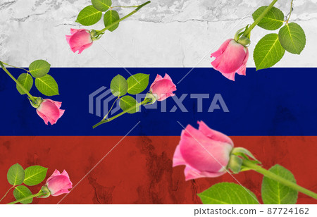 Digital composite image of pink roses over... - Stock Illustration ...