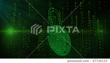 Image of online biometric fingerprint security...-插圖素材 [87726153] - PIXTA圖庫