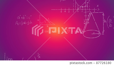 Image of handwritten mathematical formulae over... - Stock Illustration ...