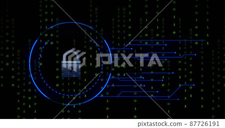 Image of online security padlock, binary coding... - Stock Illustration [87726191] - PIXTA