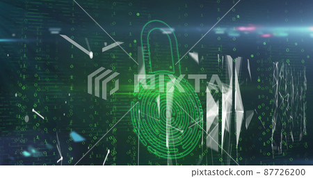 Image of online biometric fingerprint security...-插圖素材 [87726200] - PIXTA圖庫