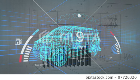 Image of financial data processing and car... - Stock Illustration ...