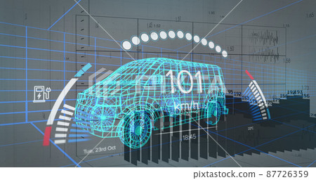 Image of financial data processing and car... - Stock Illustration ...