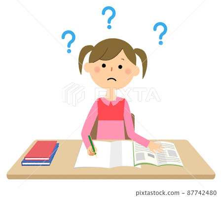 Girl who doesn't understand - Stock Illustration [87742480] - PIXTA