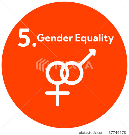 SDGs 5. Achieve gender equality Round icon... - Stock Illustration ...