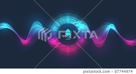 Voice assistant concept. Vector sound wave.... - Stock Illustration ...