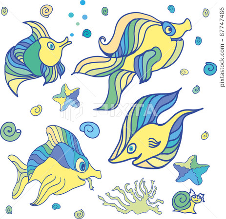 Group of sea creatures - Stock Illustration [87747486] - PIXTA