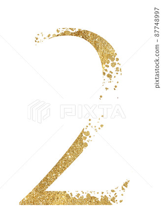 Golden glitter number 2 with dispersion effect... - Stock Illustration ...