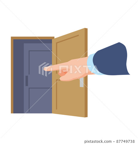 Image illustration of pointing to the door and... - Stock Illustration ...