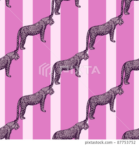 Leopard seamless pattern. Vintage wildlife... - Stock Illustration ...