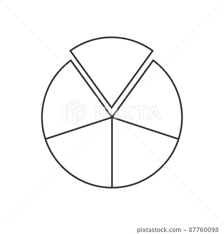Circle segmented into 5 sectors. Pie or pizza... - Stock Illustration ...