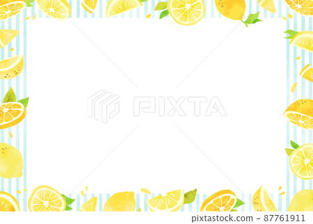 A beautiful hand-painted lemon frame that is... - Stock Illustration ...