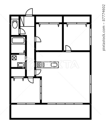 Floor plan of 3LDK - Stock Illustration [87774602] - PIXTA