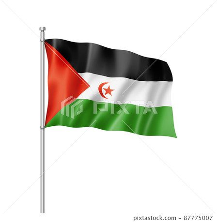 Sahrawi flag isolated on white-插圖素材 [87775007] - PIXTA圖庫
