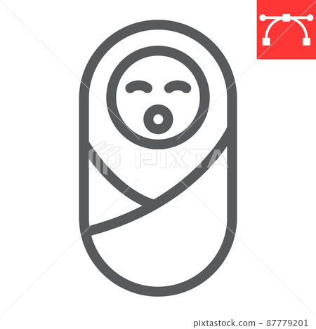 Newborn line icon, baby and infant, neonate... - Stock Illustration ...