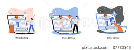 Online banking platform, remote bank service,... - Stock Illustration ...