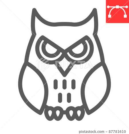 Owl line icon - Stock Illustration [87781610] - PIXTA