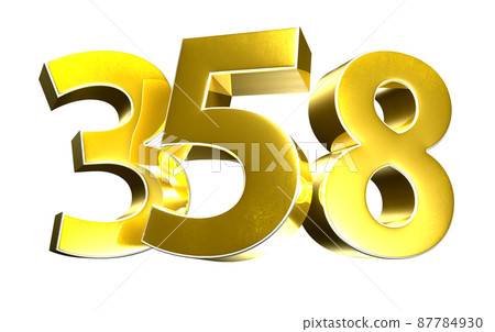 Gold number 358. - Stock Illustration [87784930] - PIXTA