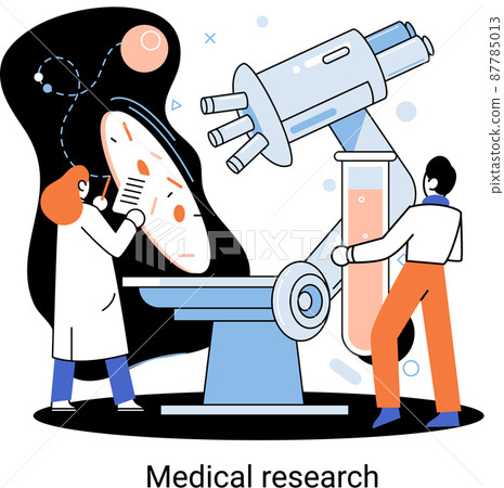 Medical research metaphor. Laboratory... - Stock Illustration [87785013 ...
