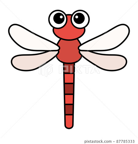 Cute red dragonfly - Stock Illustration [87785333] - PIXTA
