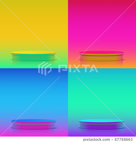 Abstract background with trendy color podium... - Stock Illustration ...